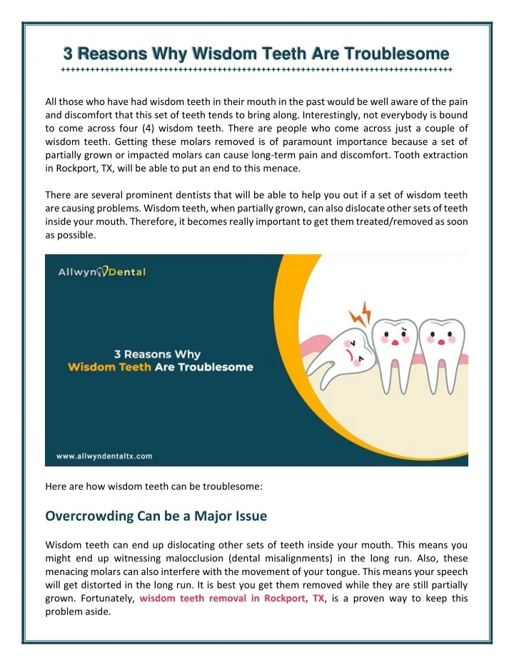 PPT - What Are The Main Problems Of Wisdom Teeth? PowerPoint ...