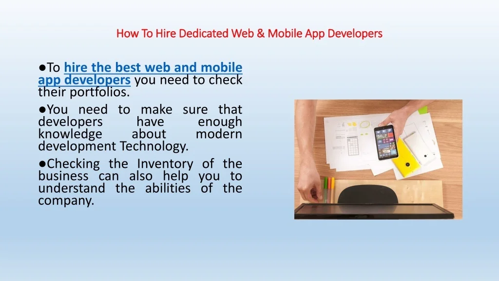 PPT - Factors To Consider Before You Hire Dedicated Web and Mobile App Developers PowerPoint ...