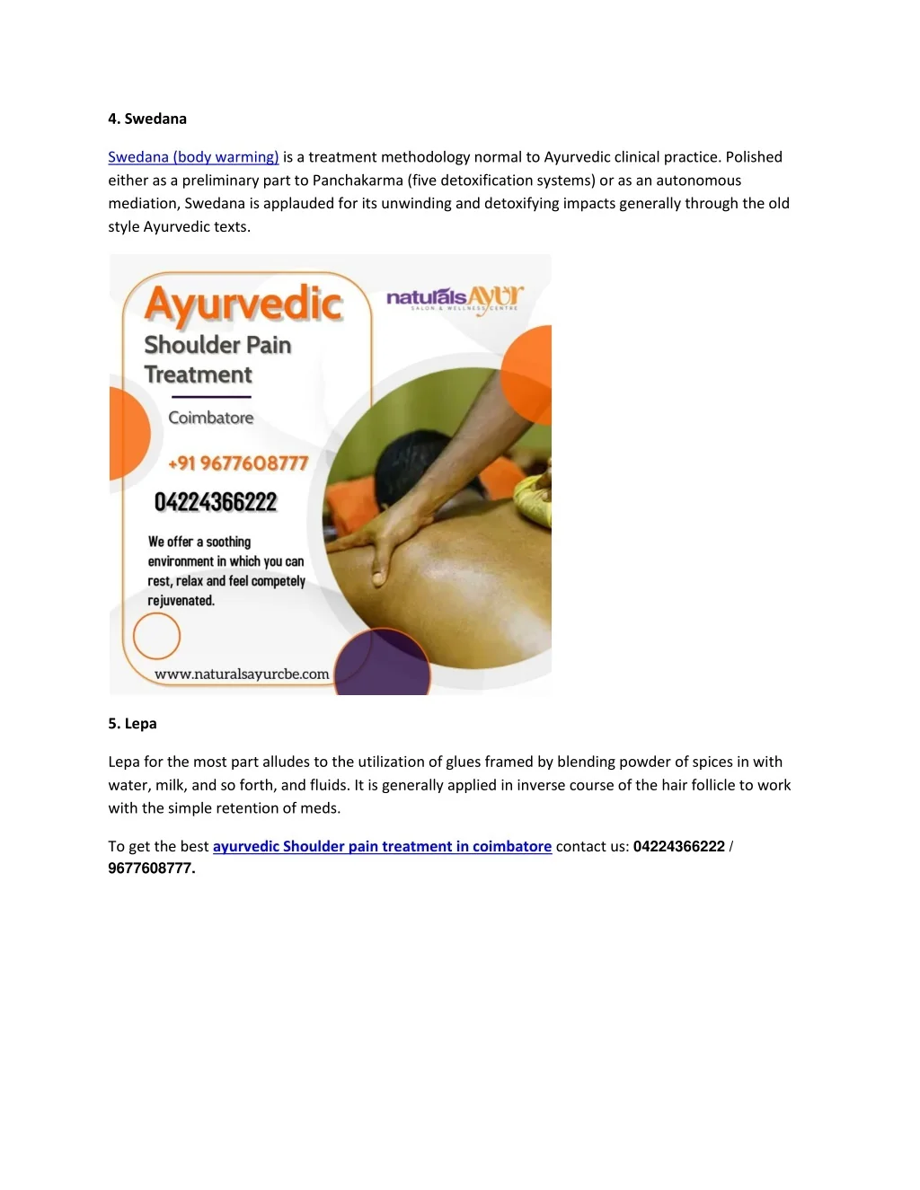 PPT - Ayurvedic shoulder pain Treatment in Coimbatore - Naturals Ayur ...