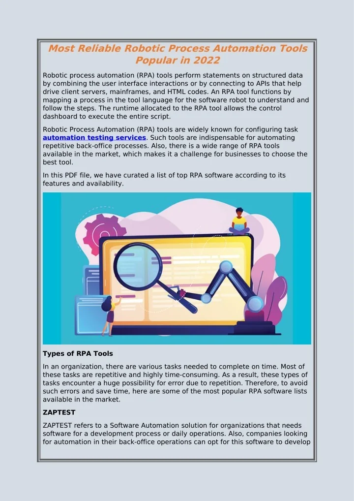 PPT - Most Reliable Robotic Process Automation Tools Popular in 2022 ...