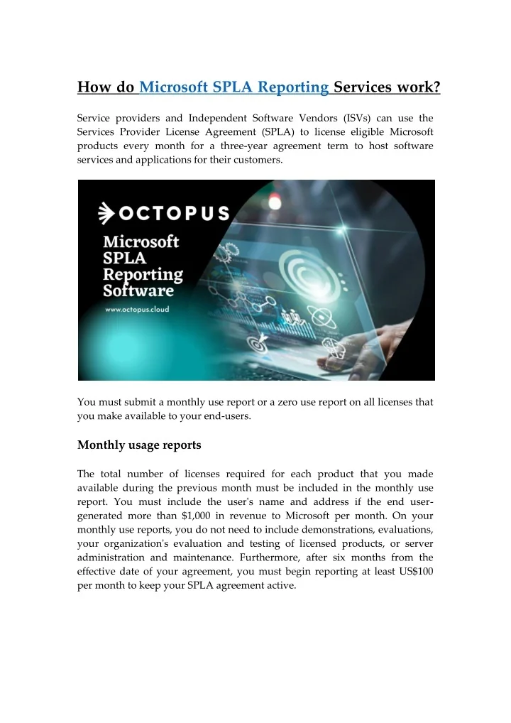 PPT - How do Microsoft SPLA Reporting Services work? PowerPoint Presentation - ID:11153102