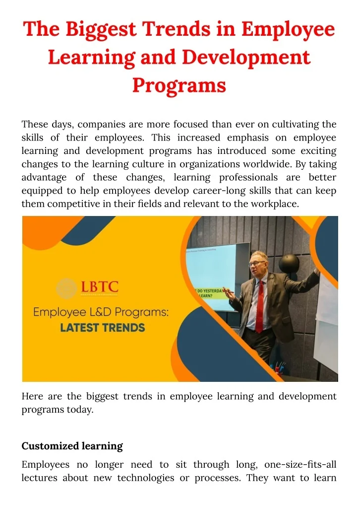 PPT - The Biggest Trends in Employee Learning and Development Programs ...