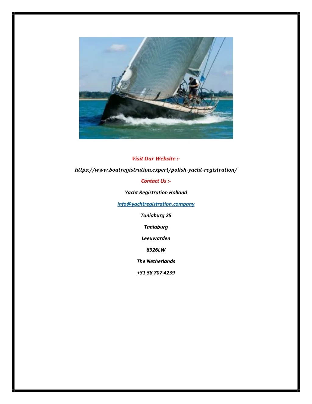 PPT - Register Boat Under Polish Flag Boatregistration.expert ...
