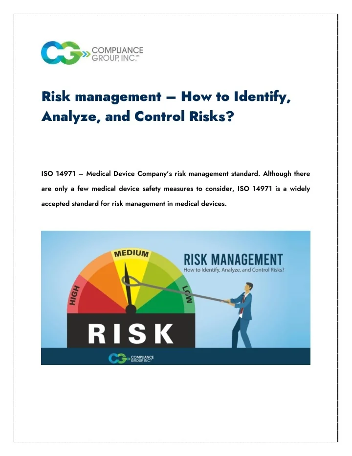 PPT - Risk management – How to Identify, Analyze, and Control Risks ...