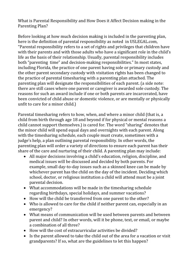 PPT - What is Parental Responsibility and How Does it Affect Decision ...