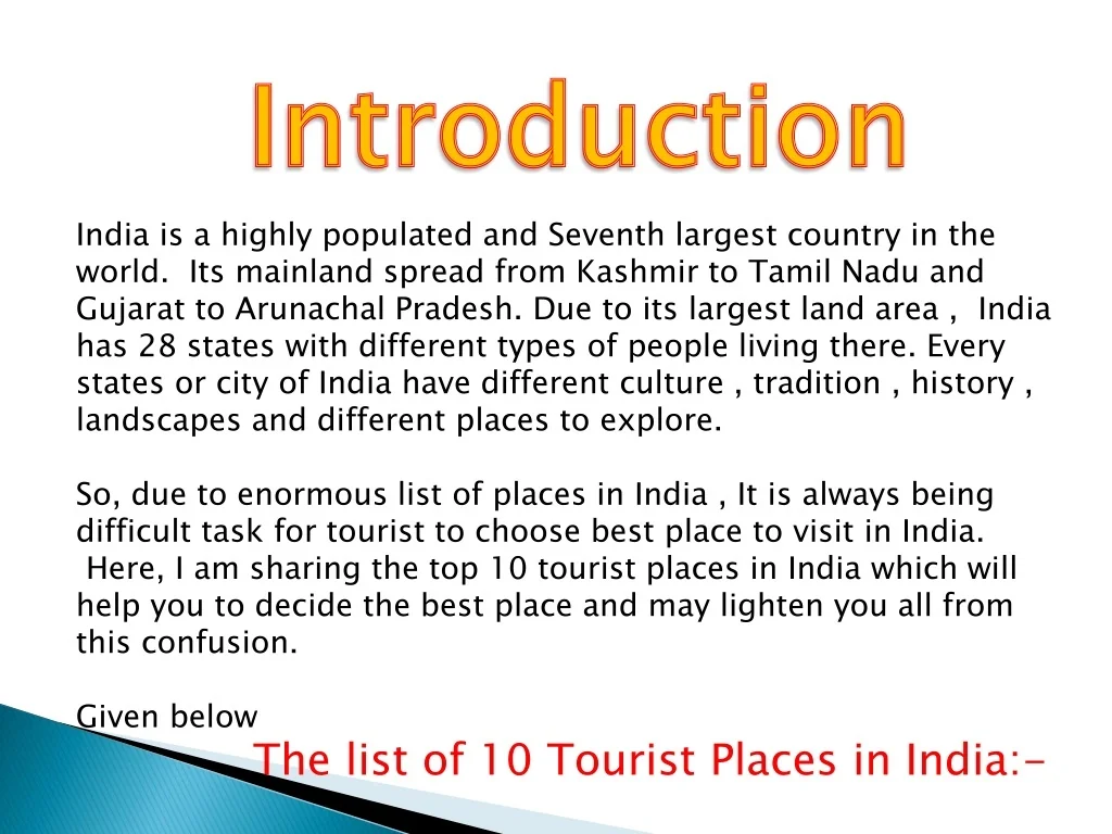 PPT - Top 10 Tourist Places in India PowerPoint Presentation, free ...