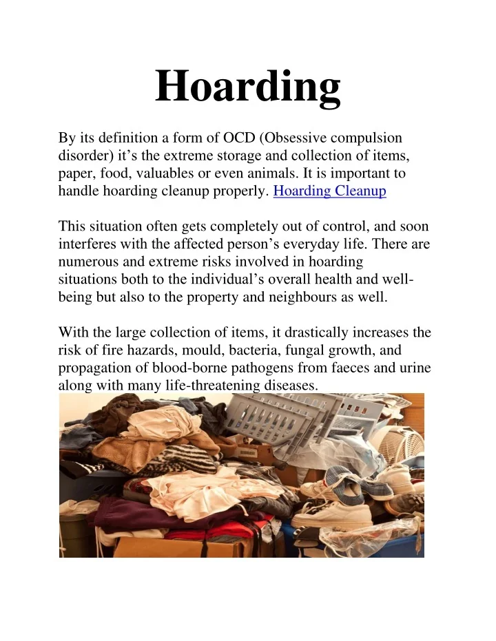 PPT - Hoarding Cleanup PowerPoint Presentation, free download - ID:11162466