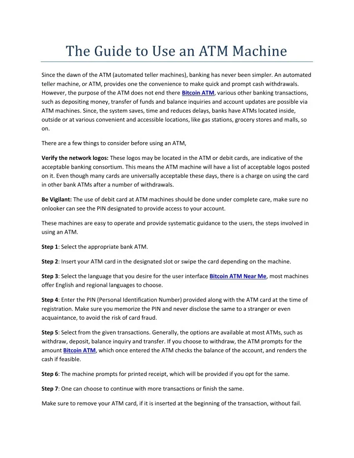 PPT - The Guide to Use an ATM Machine PowerPoint Presentation, free ...