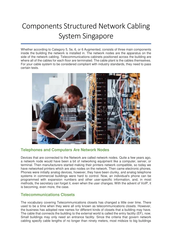 PPT - Components Structured Network Cabling System Singapore PowerPoint ...
