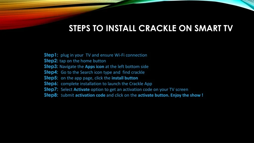 PPT - How to Start your Sony Crackle Account Activate | TroubleShoot ...