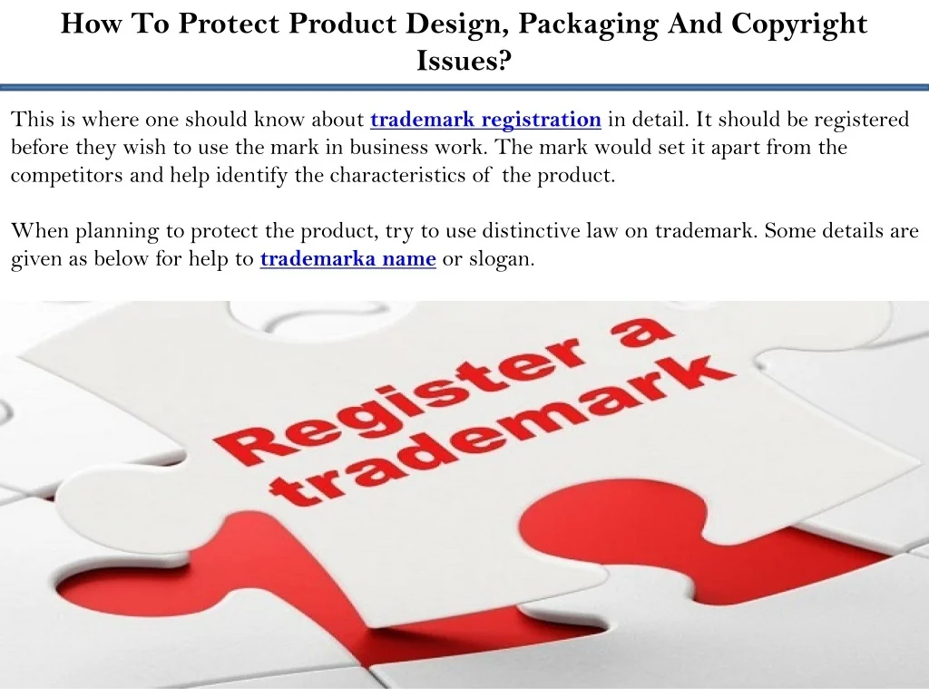 PPT - How To Protect Product Design, Packaging And Copyright Issues ...