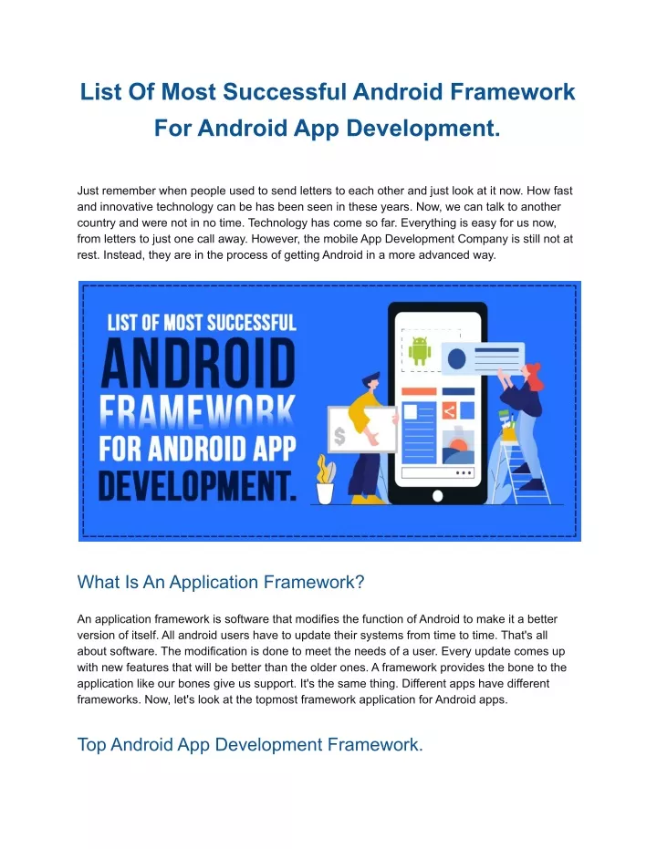 PPT - List Of Most Successful Android Framework For Android App ... PPT - List Of Most Successful Android Framework For Android App ...