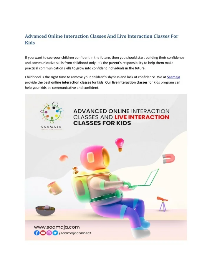 PPT - Advanced Online Interaction Classes And Live Interaction Classes ...