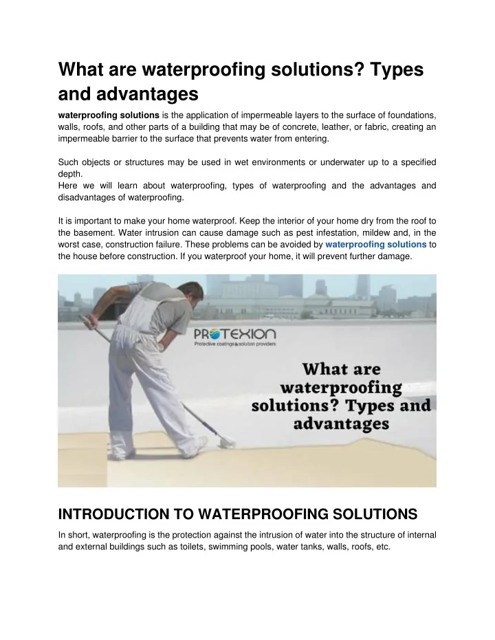 PPT - What are waterproofing solutions_ Types and advantages PowerPoint ...