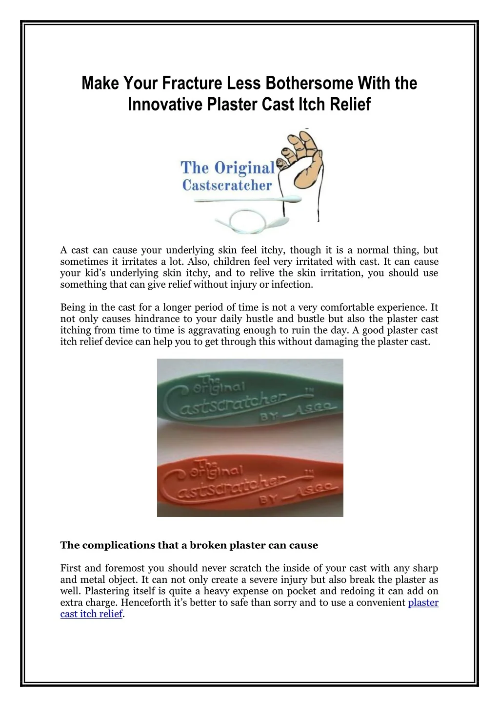 PPT - Make your fracture less bothersome with the innovative Plaster ...