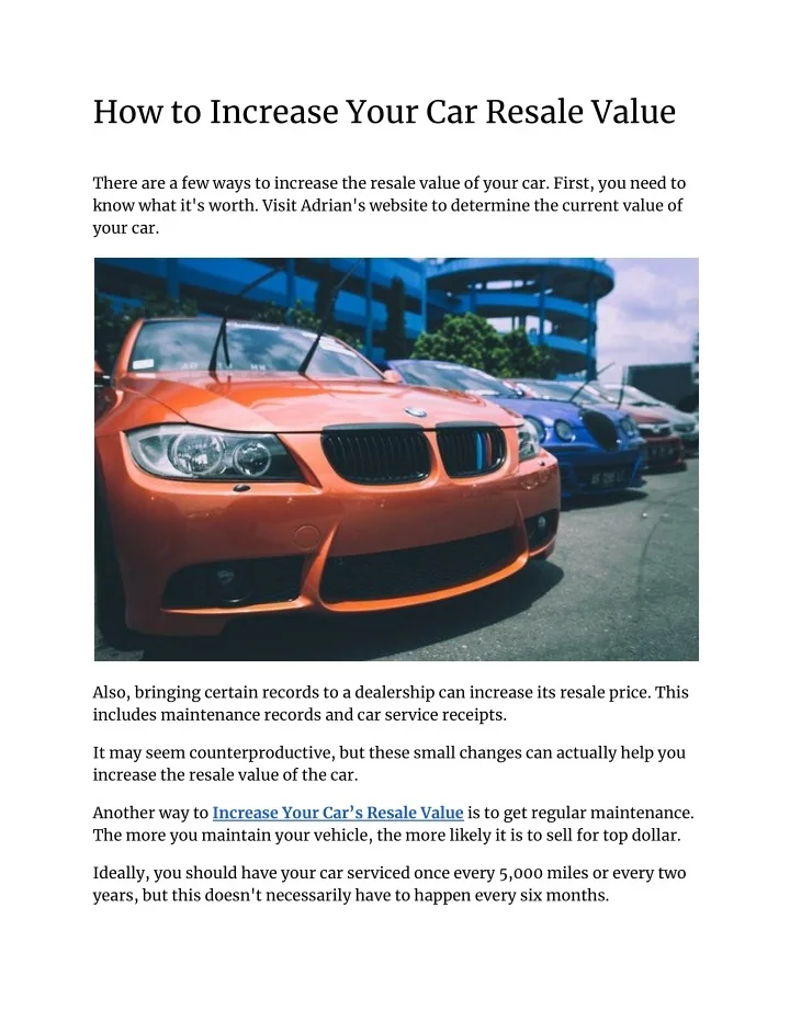 PPT - How to Increase Your Car Resale Value PowerPoint Presentation ...