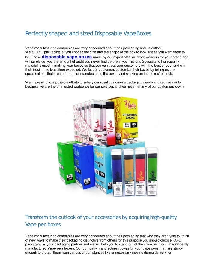 PPT - Perfectly shaped and sized Disposable Vape Boxes PowerPoint ...