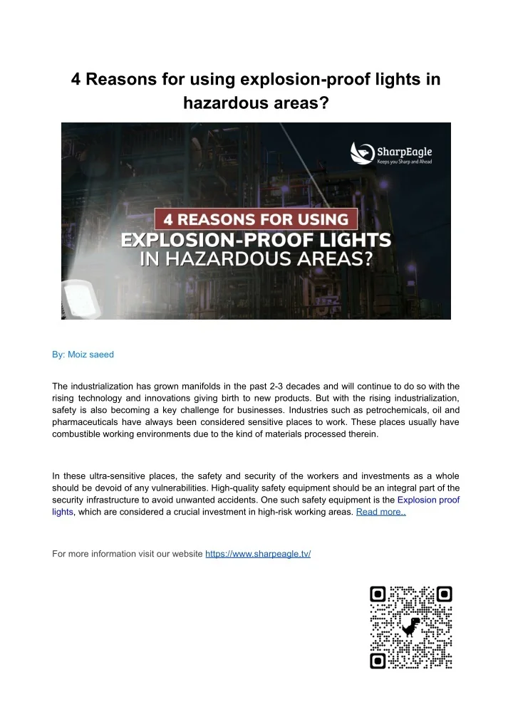 PPT - 4 Reasons for using explosion-proof lights in hazardous areas ...