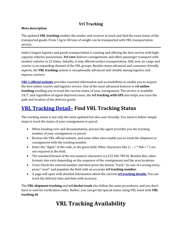 PPT - vrl tracking | prohubtracking PowerPoint Presentation, free download - ID:11171280