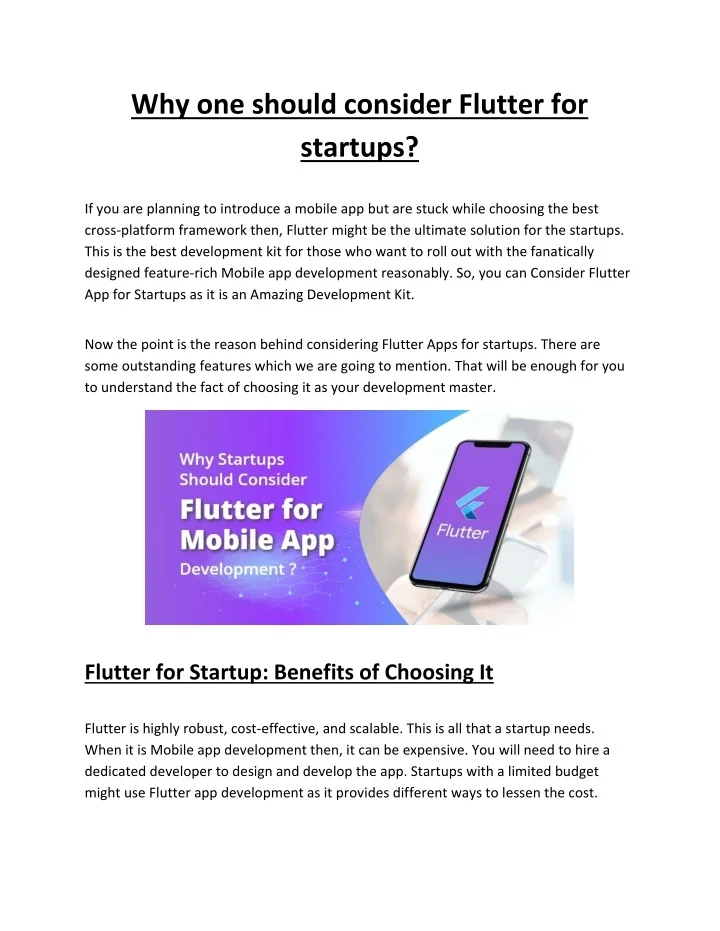 PPT - Why one should consider Flutter for startups? PowerPoint Presentation - ID:11172273
