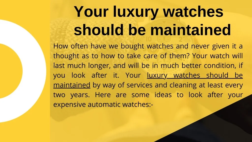 PPT - Taking Care of your luxury watches | Iwp Watches PowerPoint ...