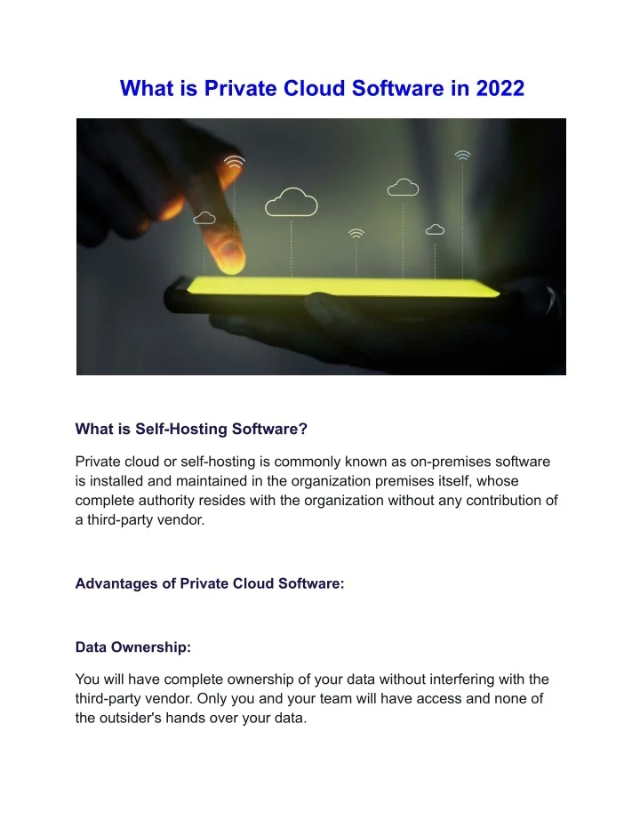 PPT - What is Private Cloud Software in 2022 PowerPoint Presentation ...
