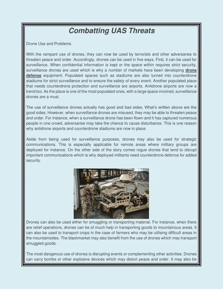 PPT - Combatting UAS Threats PowerPoint Presentation, free download ...