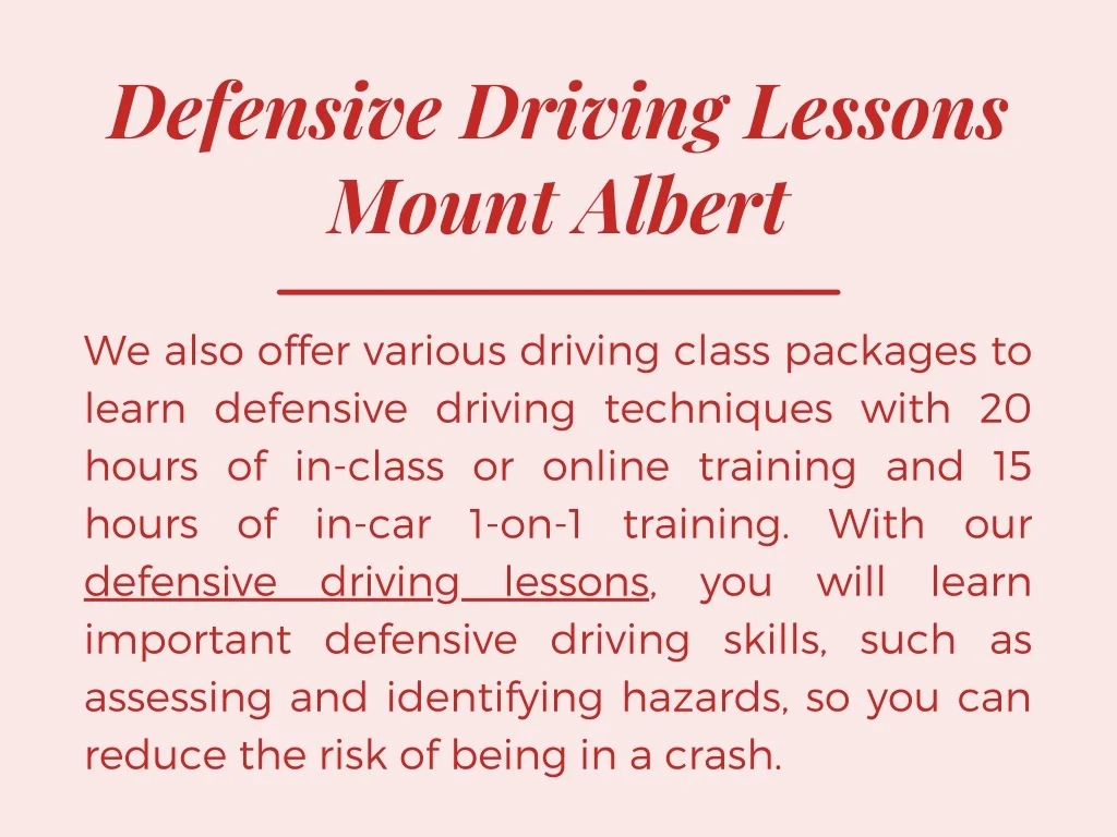 PPT - Private driving lessons by MTO Certified Driving School Mount ...