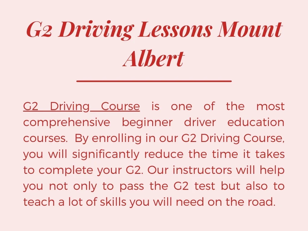 PPT - Private driving lessons by MTO Certified Driving School Mount ...
