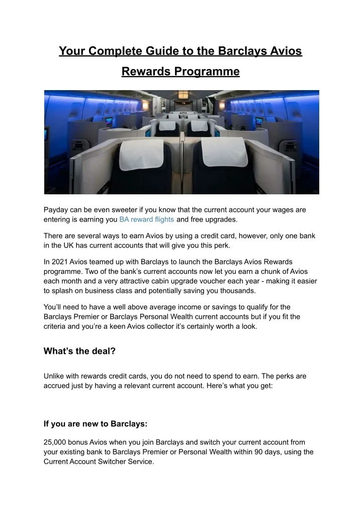 PPT - Your Complete Guide to the Barclays Avios Rewards Programme ...