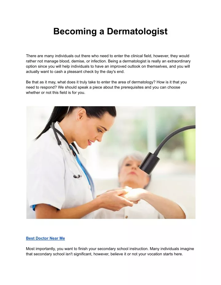 Ppt Becoming A Dermatologist Powerpoint Presentation Free Download