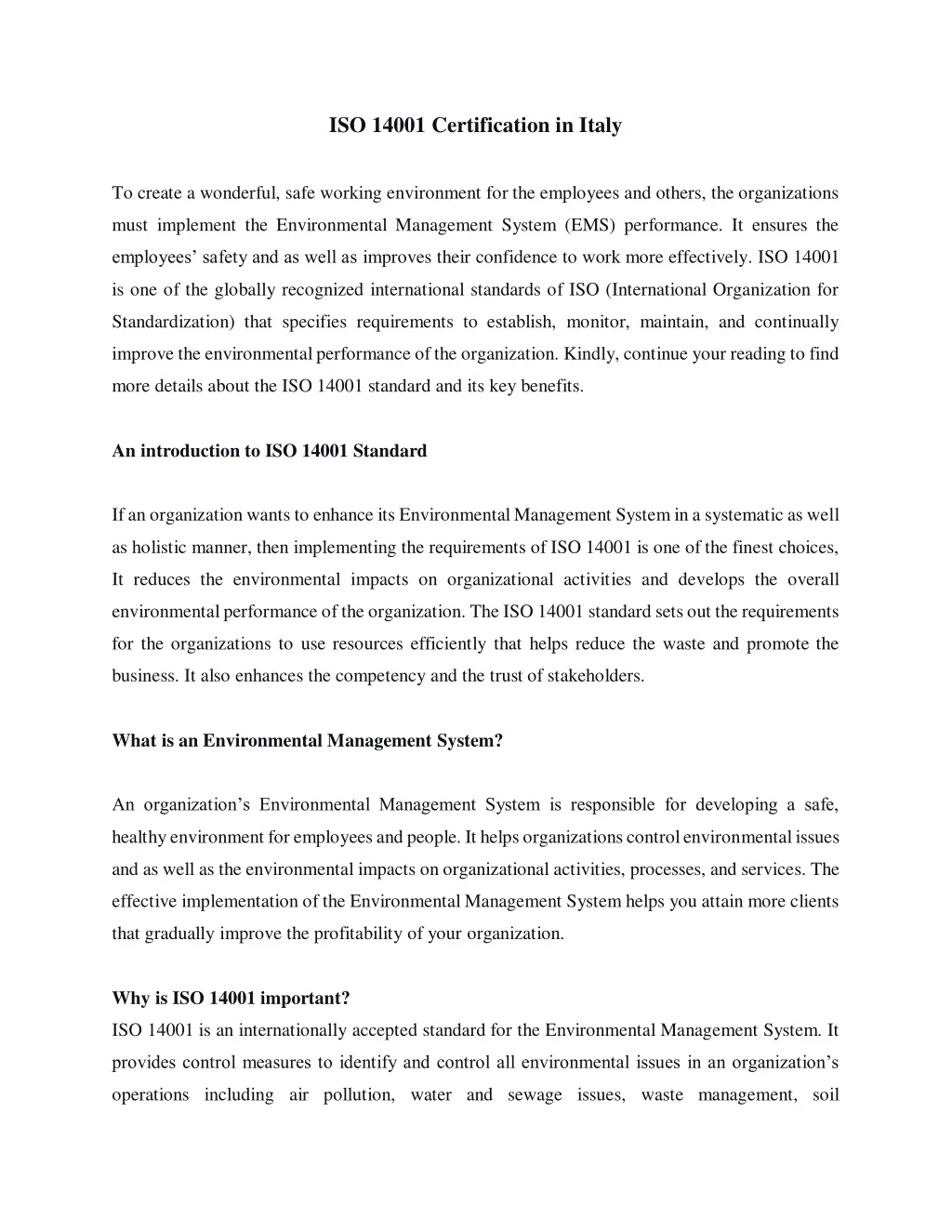 PPT - ISO 14001 Certification in Italy PowerPoint Presentation, free ...