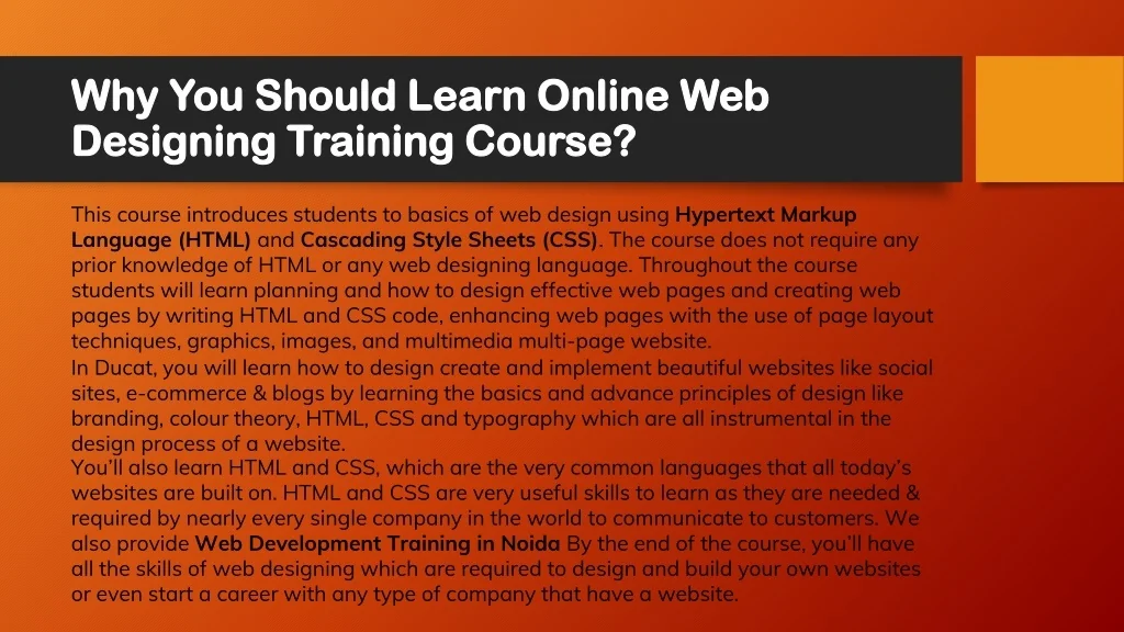 PPT - Best Web Designing Training Course PowerPoint Presentation, free ...