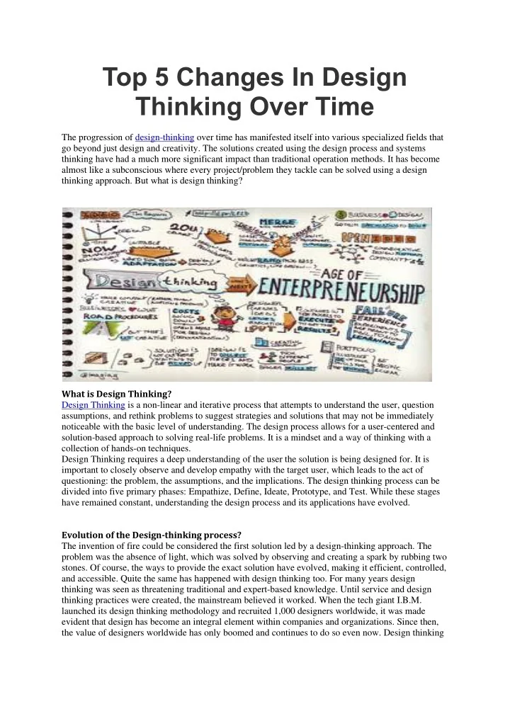 PPT - Top 5 Changes In Design Thinking Over Time PowerPoint ...