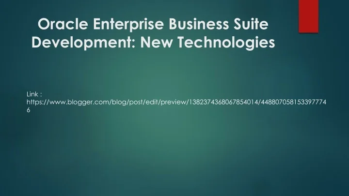 PPT - Oracle Enterprise Business Suite Development PowerPoint ...
