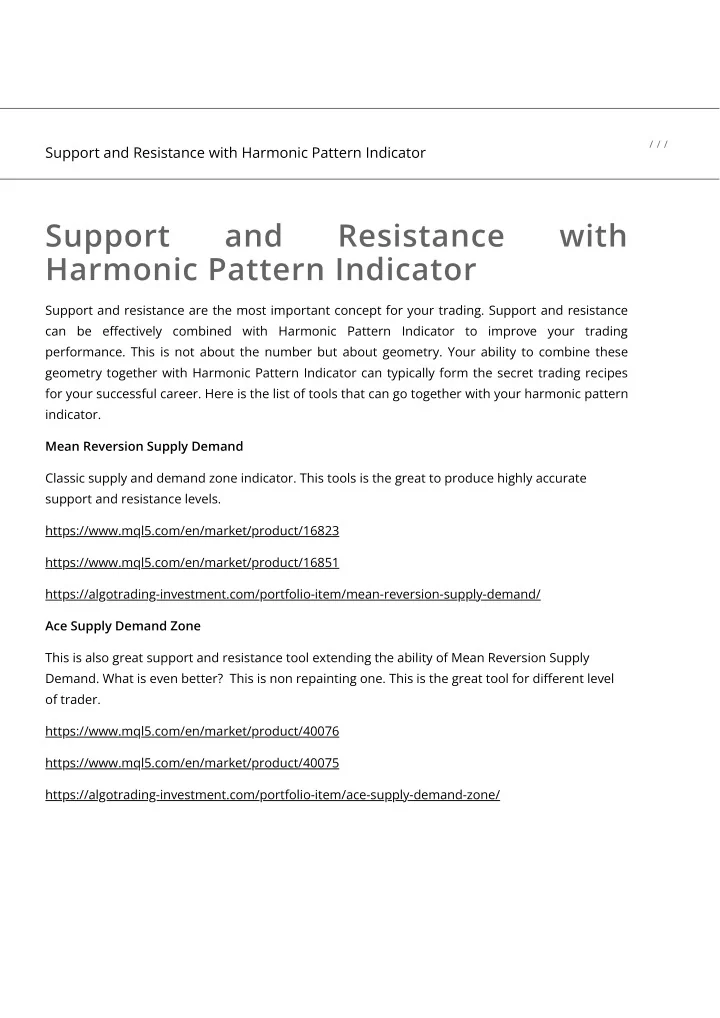 PPT - Support and Resistance with Harmonic Pattern Indicator PowerPoint ...