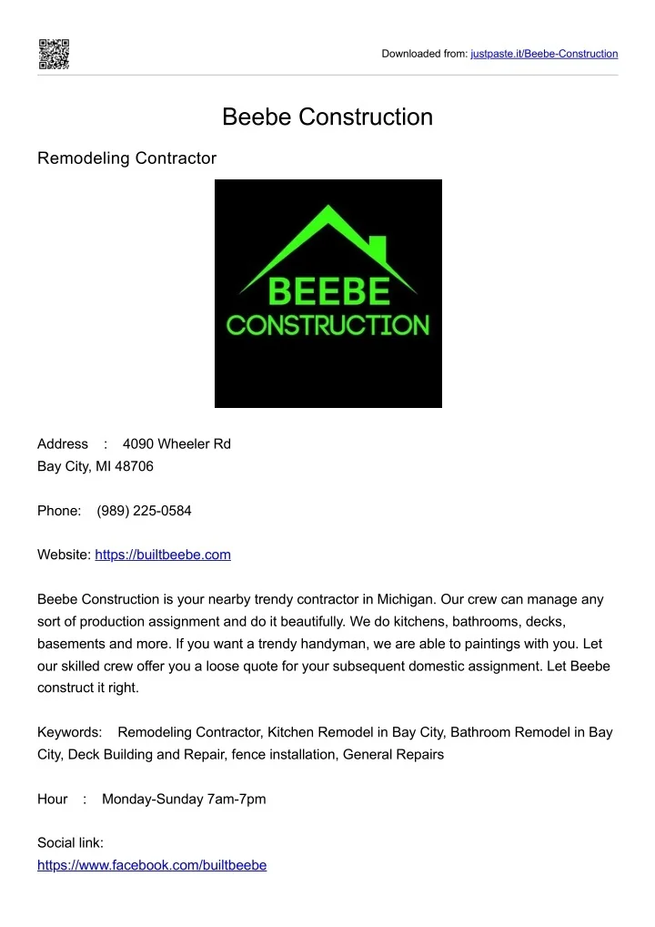 PPT - Beebe Construction PowerPoint Presentation, free download - ID ...