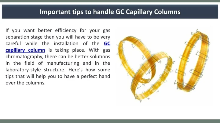 PPT - Important tips to handle GC Capillary Columns PowerPoint ...