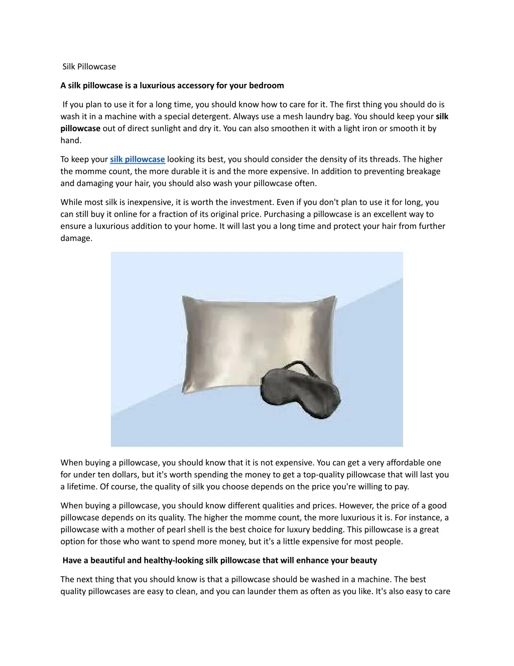 PPT - Silk Pillowcase PowerPoint Presentation, free download - ID:11184241