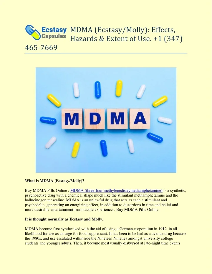 PPT - MDMA (Ecstasy/Molly): Effects, Hazards & Extent of Use. 1 (347 ...