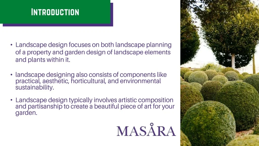 PPT - Sustainable Landscape designing services | Masaraoman PowerPoint ...
