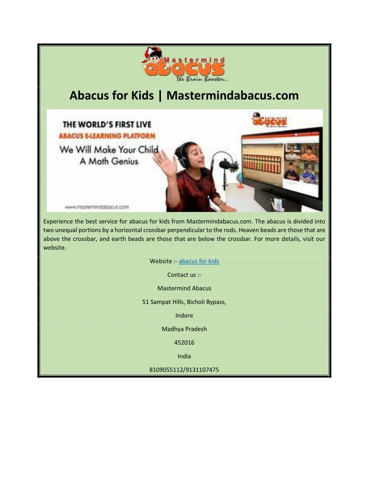 PPT - Abacus for Kids PowerPoint Presentation, free download - ID:11186058