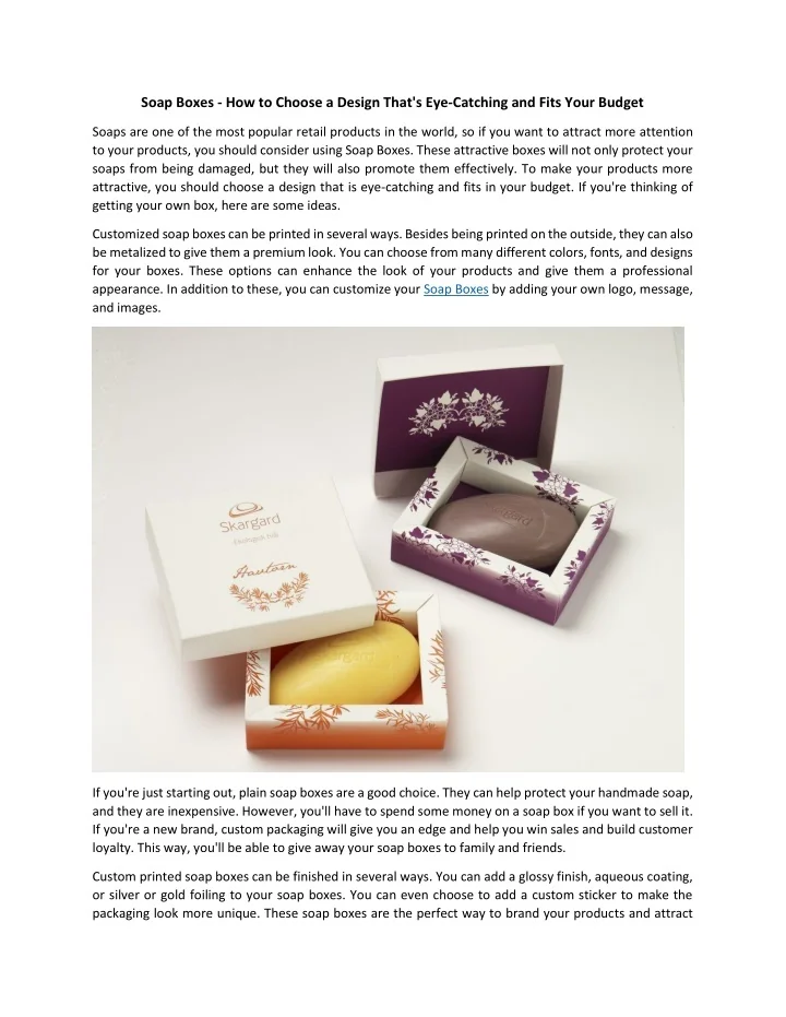 PPT - Soap Boxes – How to Choose a Design That’s Eye-Catching and Fits ...