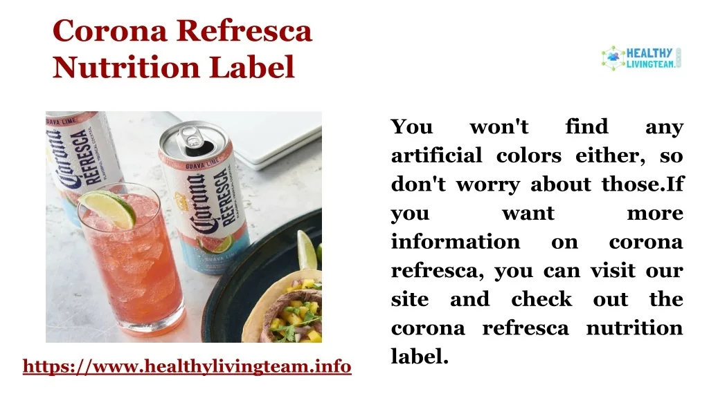 PPT - Corona Refresca Nutrition Carbs PowerPoint Presentation, free ...
