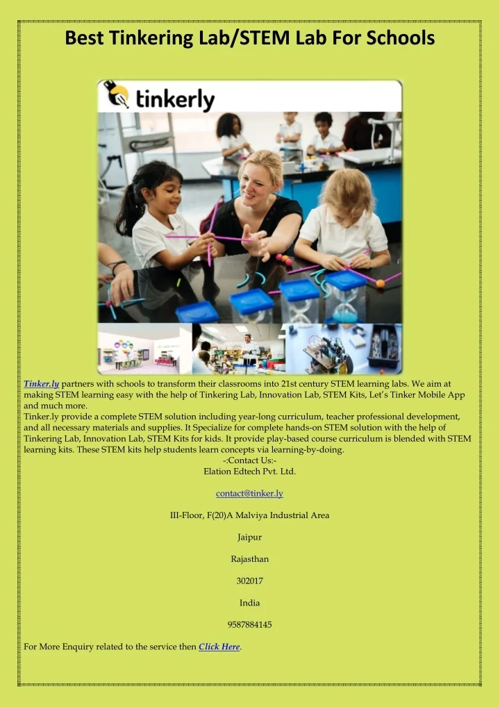 PPT - Best Tinkering Lab/STEM Lab For Schools PowerPoint Presentation ...