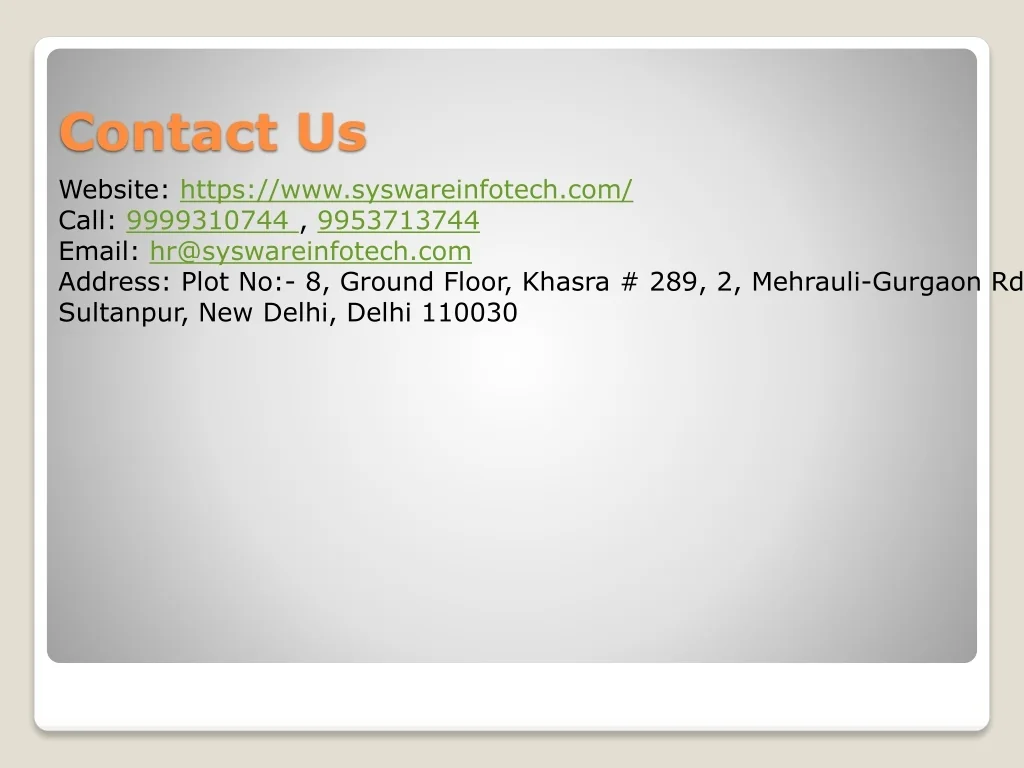 PPT - SYSWARE INFOTECH System Integrator In Delhi - Information ...