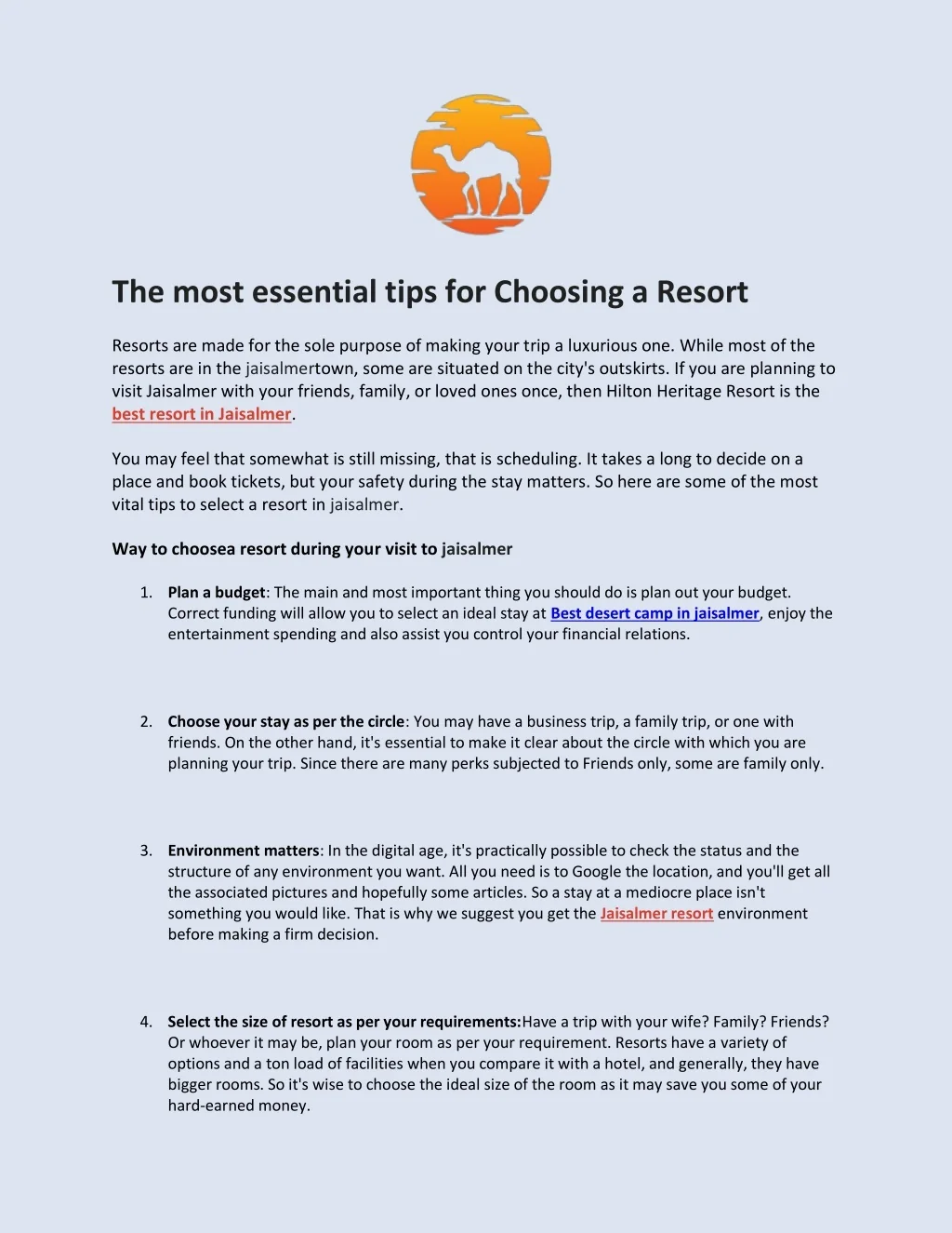 PPT - The most essential tips for Choosing a Resort PowerPoint ...