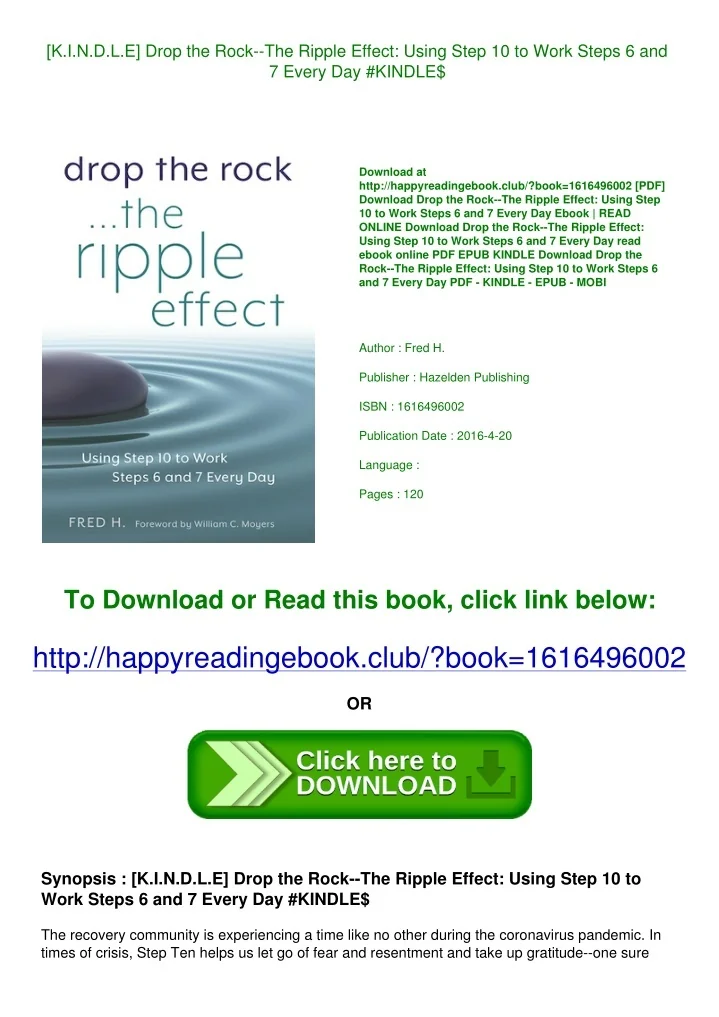 PPT - [K.I.N.D.L.E] Drop the Rock--The Ripple Effect Using Step 10 to ...