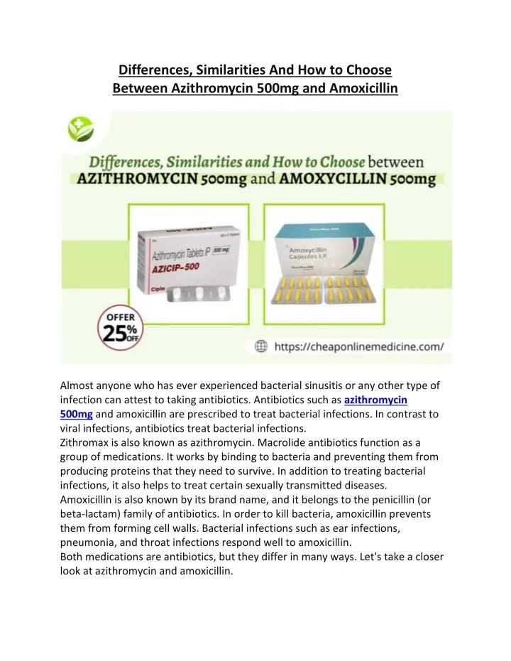 PPT - Differences, Similarities And How to Choose Between Azithromycin ...