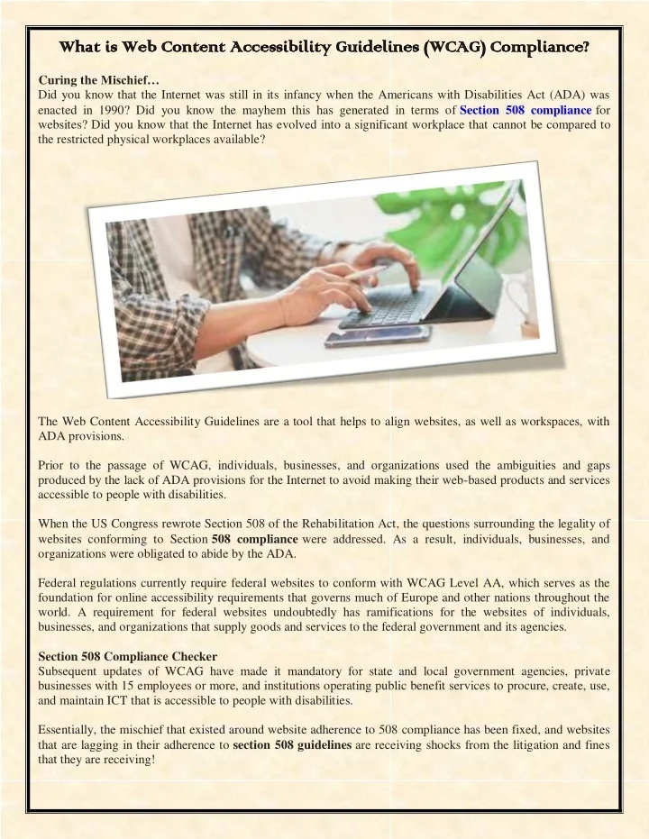 PPT - What is Web Content Accessibility Guidelines (WCAG) Compliance ...